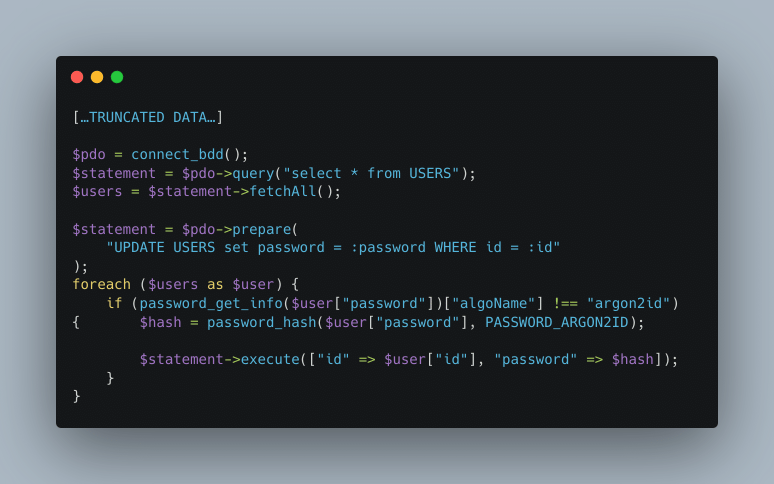 Comment modifier le stockage de mots de passe avec Argon2